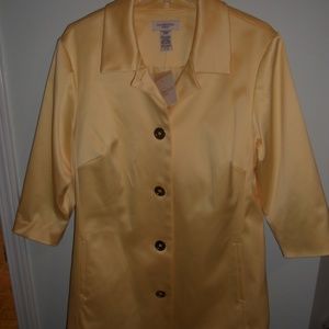 Covington | Jackets & Coats | Covington Yellow Satin Sleeve Trench Coat ...